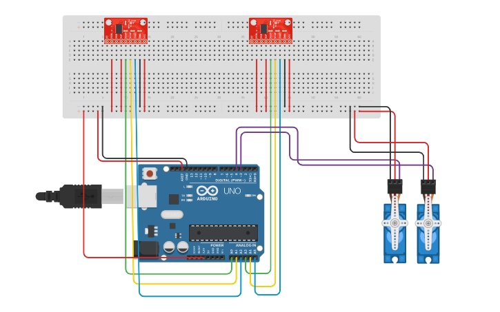 Circuit design Acelerometro - Tinkercad