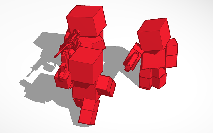 3D design 3 Roblox Gun Poses - Tinkercad