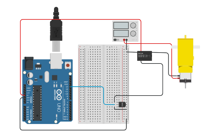 Circuit design Relay - Tinkercad