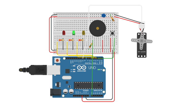 Circuit design Arduino Project 12- Knock Lock - Tinkercad
