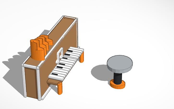 3D design Piano - Tinkercad