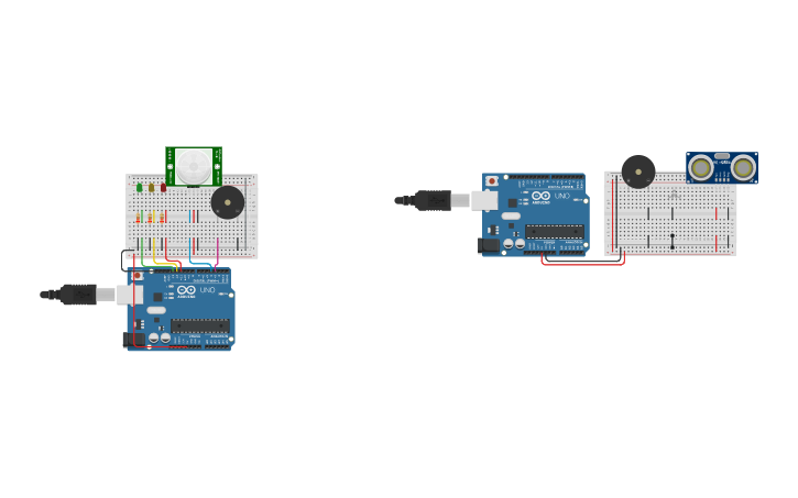 Circuit design Anti Burglar Alarm System - Tinkercad