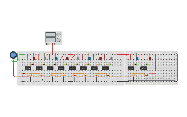 Circuit design Voltimetro luminoso-UTH | Tinkercad