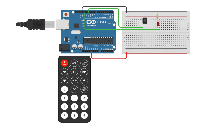 Circuit design RECEPTOR IR - Tinkercad