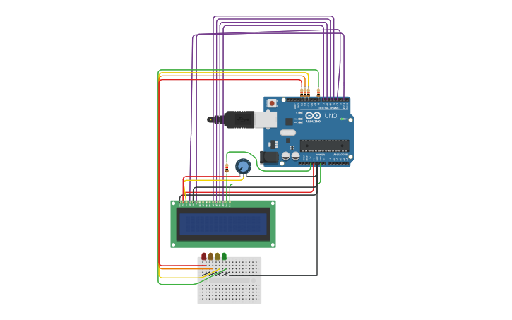 Circuit design Medidor de nível da àgua - Tinkercad
