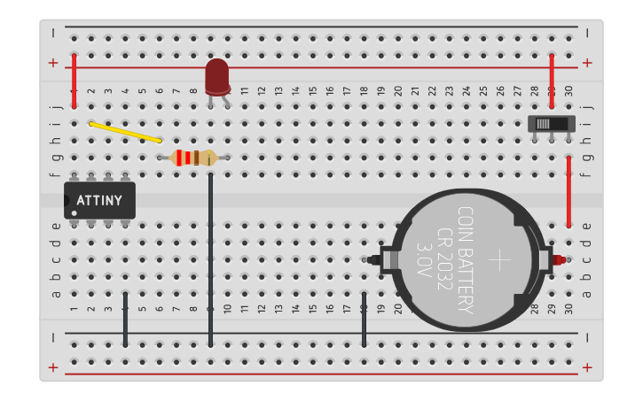 Circuit Design Attiny 1 Led Tinkercad