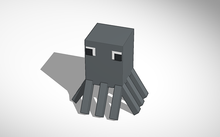 3D design minecraft squid - Tinkercad