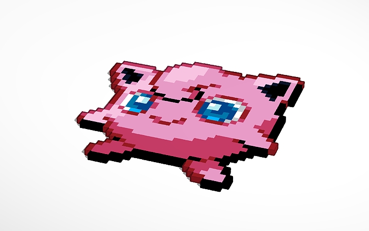 3D design Jigglypuff Pixel Art (Pokemon) | Tinkercad