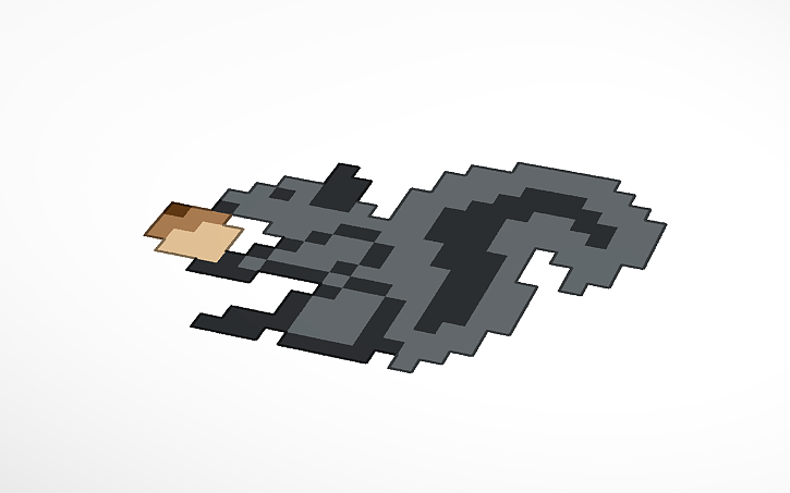 3D design Gray Squirrel Pixel Art - Tinkercad