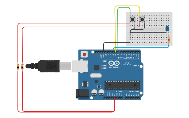 Circuit design BAB 3 Pushbutton - Tinkercad