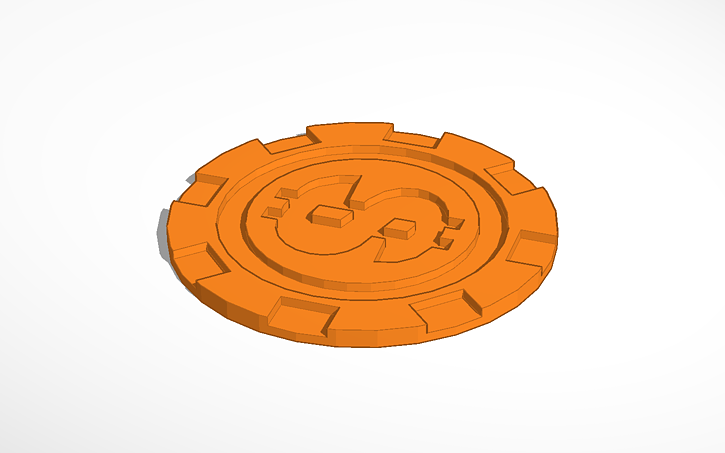 3D design Dollar-sign pokerchip - Tinkercad