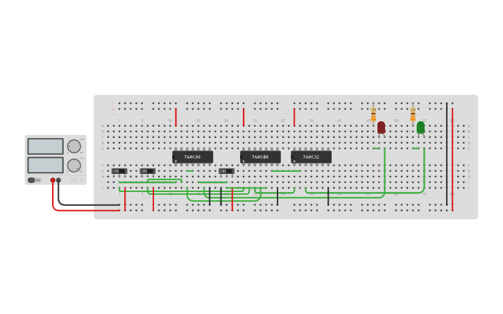 Circuit design FULL ADDER USING BASIC GATES - Tinkercad