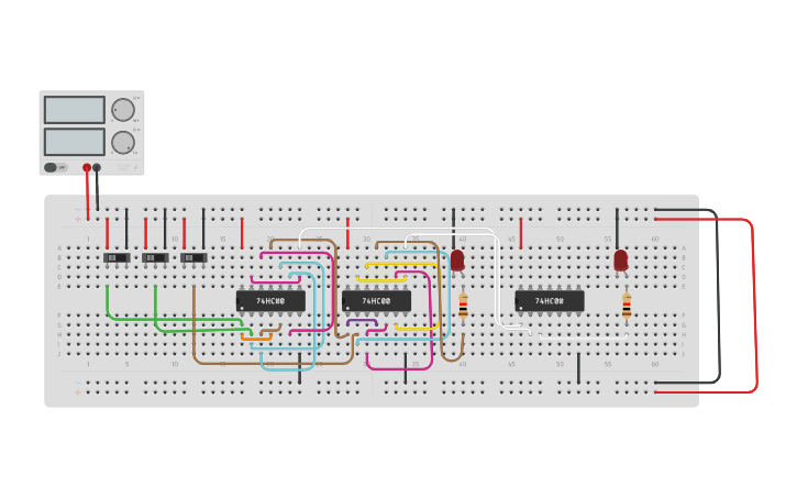 Circuit design full subtractor using nand - Tinkercad