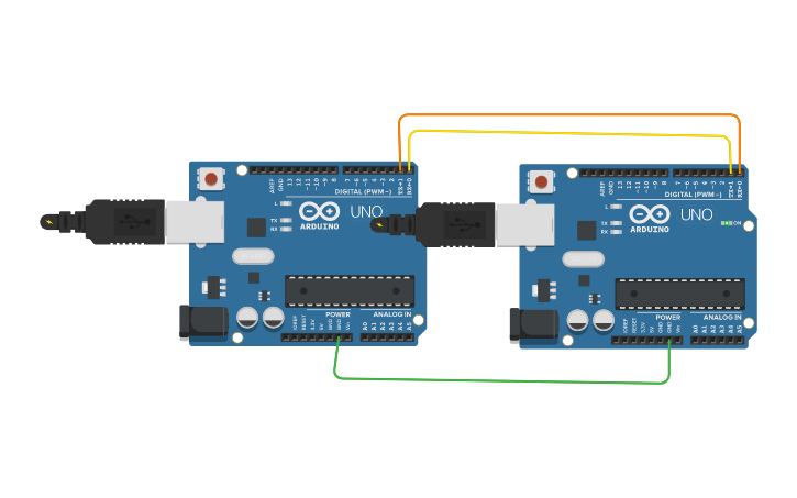 Circuit Design Part2 Basic Communication Between 2 Arduinos Tinkercad