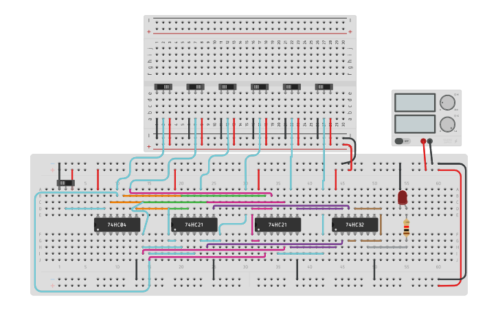 Circuit design 4X1 MUX | Tinkercad