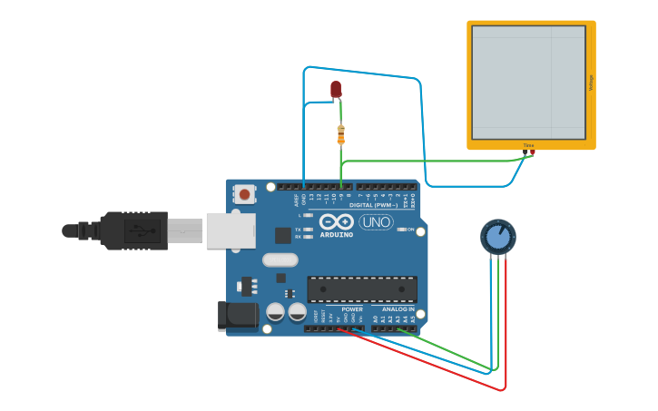 Circuit design PWM 2 Potentiometer | Tinkercad