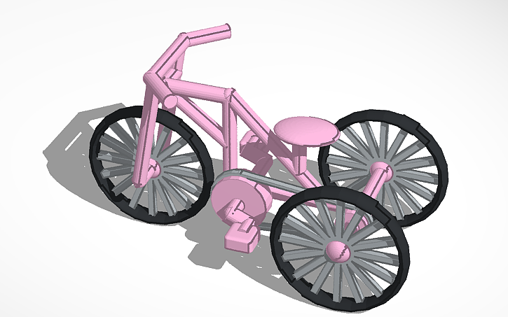3D design Pink Tricycle - Tinkercad