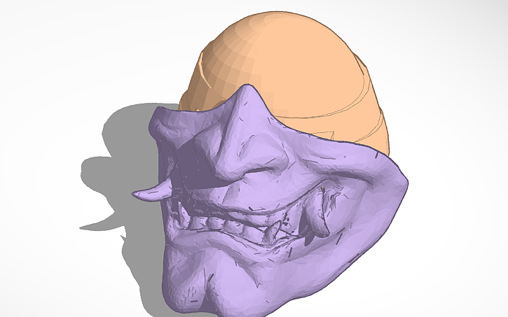 3D design Oni Mask - Tinkercad