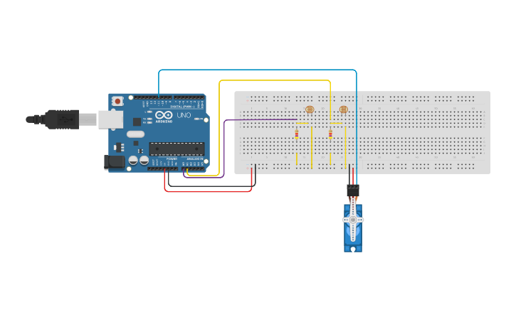 Circuit design single axis solar tracking system - Tinkercad