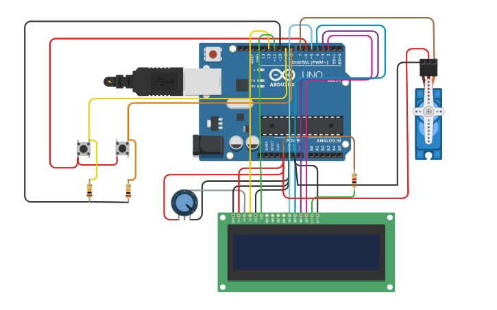 Circuit design Smart Parking - Tinkercad
