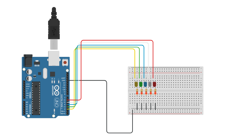 Circuit design Led Arduino JDV | Tinkercad