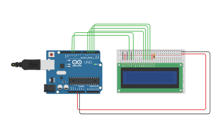 Circuit design LCD - Tinkercad
