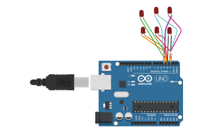 Circuit design Charlie Plexing - Tinkercad