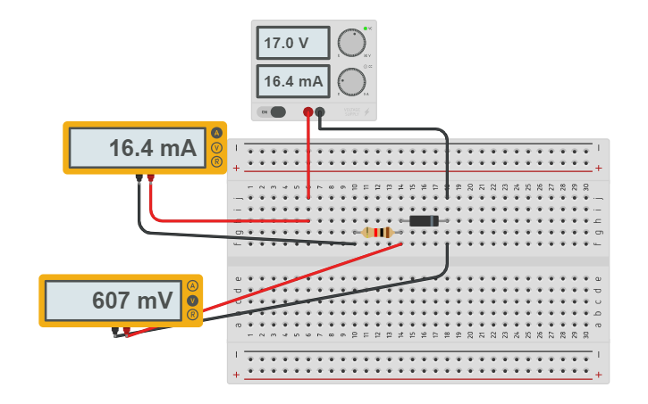 Circuit design Zener diode - Tinkercad