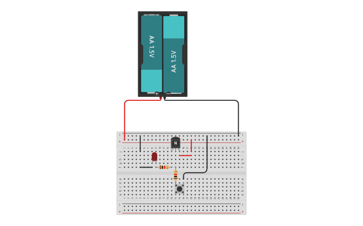 Circuit design transistor NPN 42 - Tinkercad