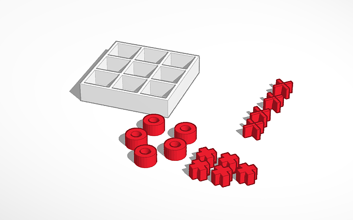 3D design Tic Tac Toe - Tinkercad