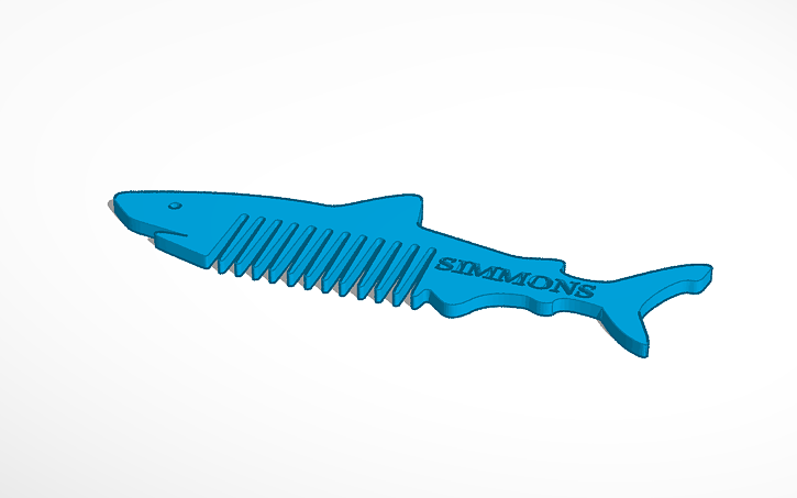 3D design Simmons Shark Comb - Tinkercad