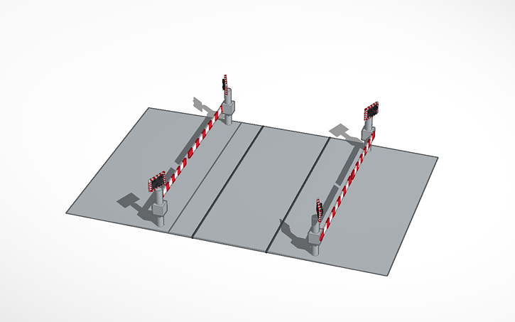 3D design UK Rail crossing - Tinkercad