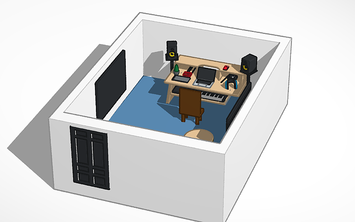 3D design Copy of Music studio desk - Tinkercad