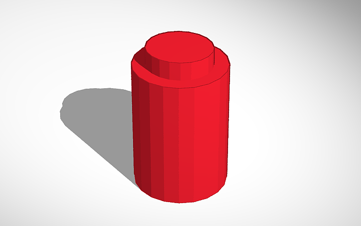 3D design Red lego brick 1x1 cylinder - Tinkercad