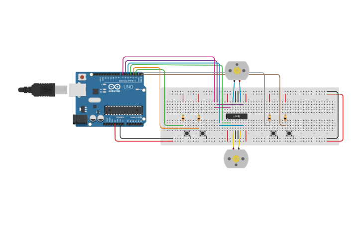 Circuit design motor controller - Tinkercad