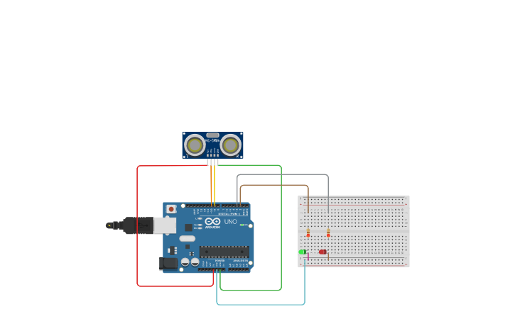 Circuit design Distance sensor L3 - Tinkercad