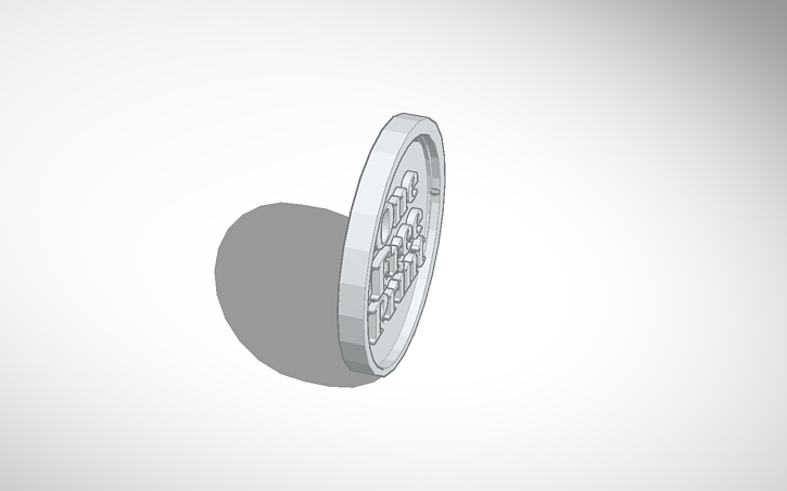 3D design One Free Print #coin #template - Tinkercad