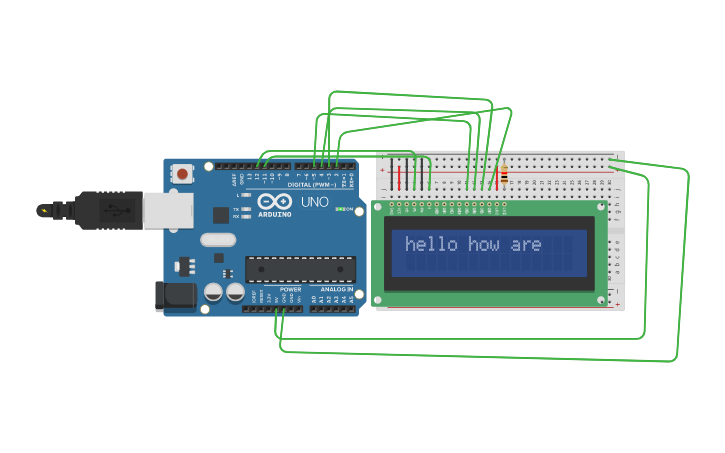 Circuit design lcd display - Tinkercad