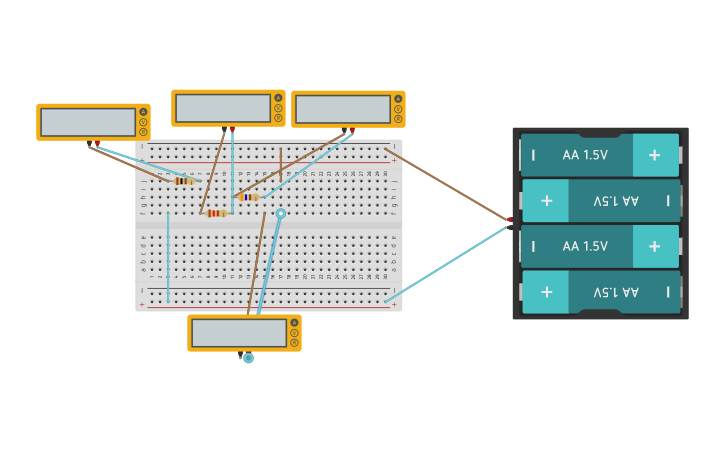Circuit design Práctica 1 Amperímetro Javier Paredes | Tinkercad