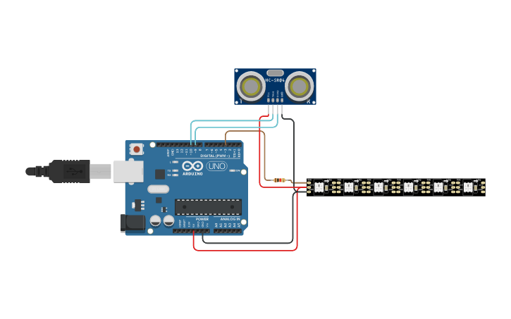 Circuit Design Tira Led Tinkercad