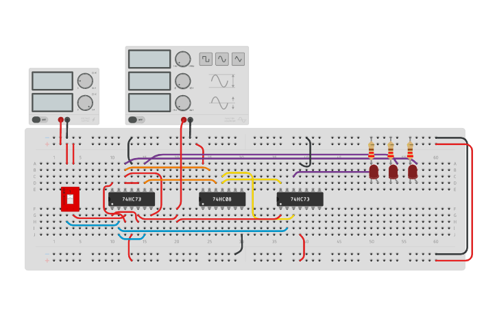 Circuit Design 3 Bit Synchronous Counter Tinkercad