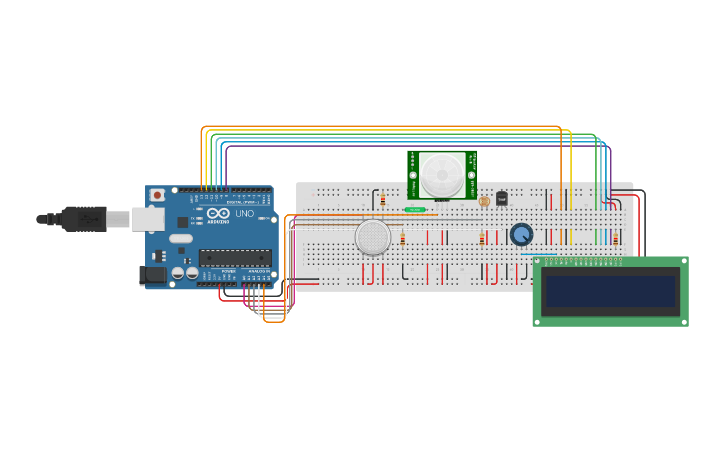 Circuit Design Motion Detection Tinkercad