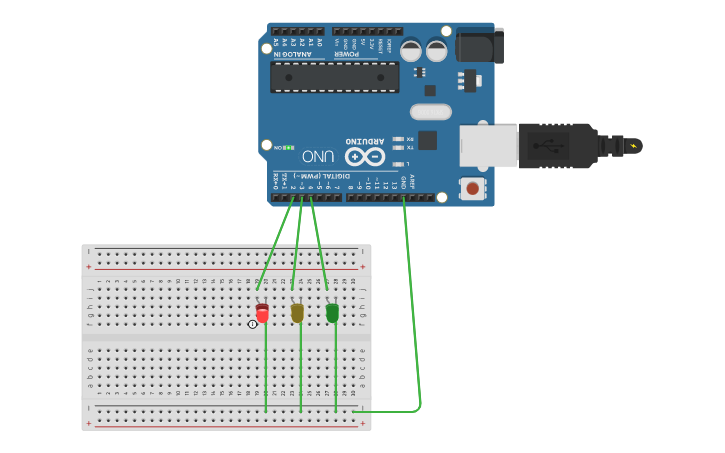 Circuit design Semafor - Tinkercad