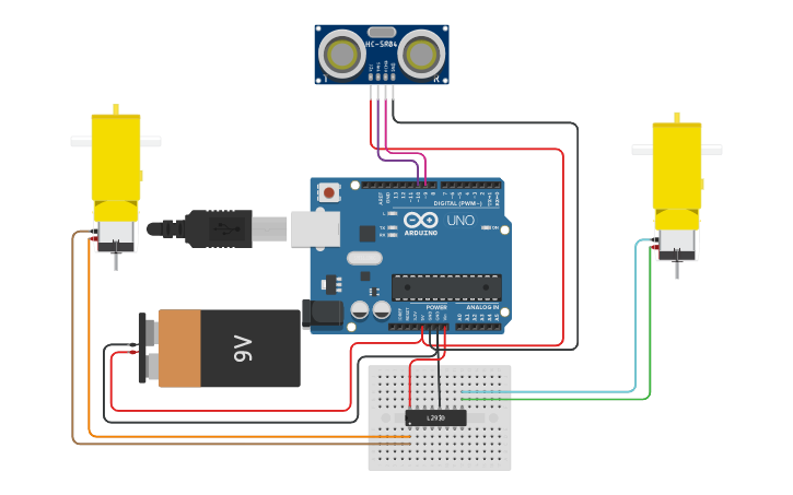 Circuit Design Tinker Cad Obstacle Avoiding Robot Tinkercad