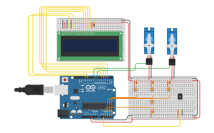 Circuit design Dual Axis - Tinkercad
