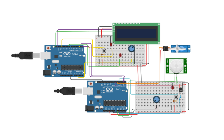 Circuit design multy control - Tinkercad
