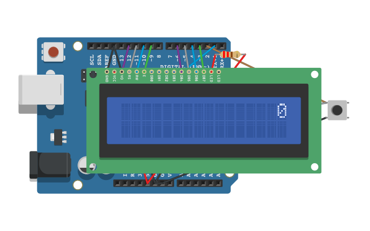 Circuit Design Arduino Lcd Game Tinkercad 6022
