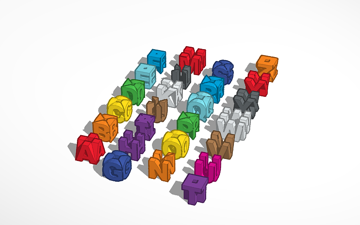 3D design 4 Sided Letters - Tinkercad