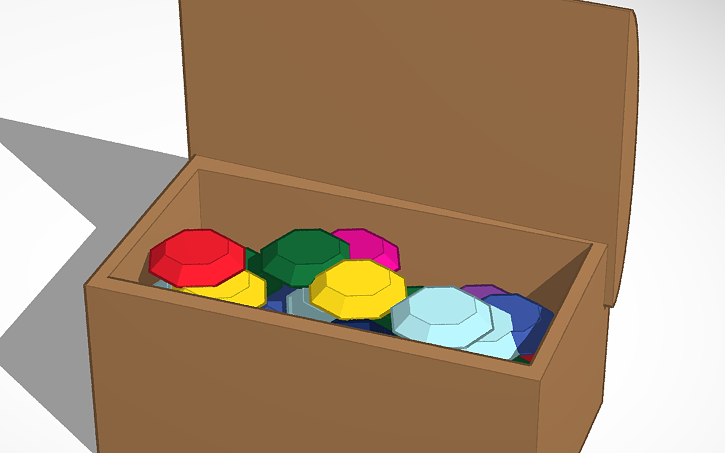 3D design treasure chest of gems | Tinkercad