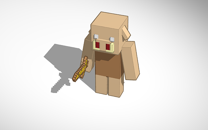 3D design Piglin Minecraft - Tinkercad